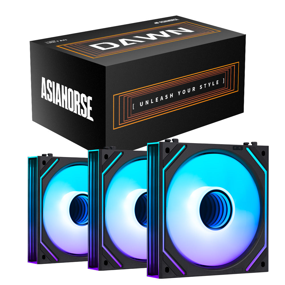 ASIAHORSE DAWN PRO 120mm Daisy Chain PWM Fans (3-Pack) – SBNT