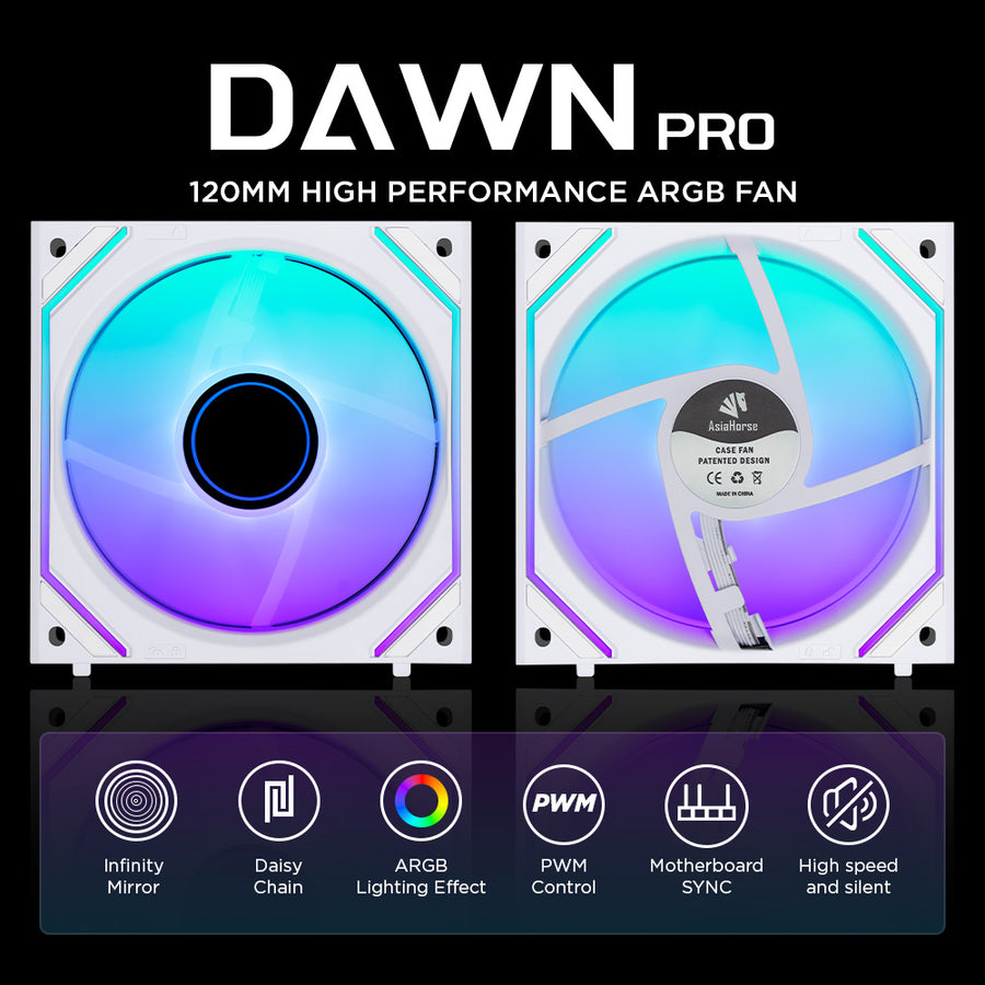 ASIAHORSE DAWN PRO 120mm Daisy Chain PWM Fans (3-Pack) – SBNT